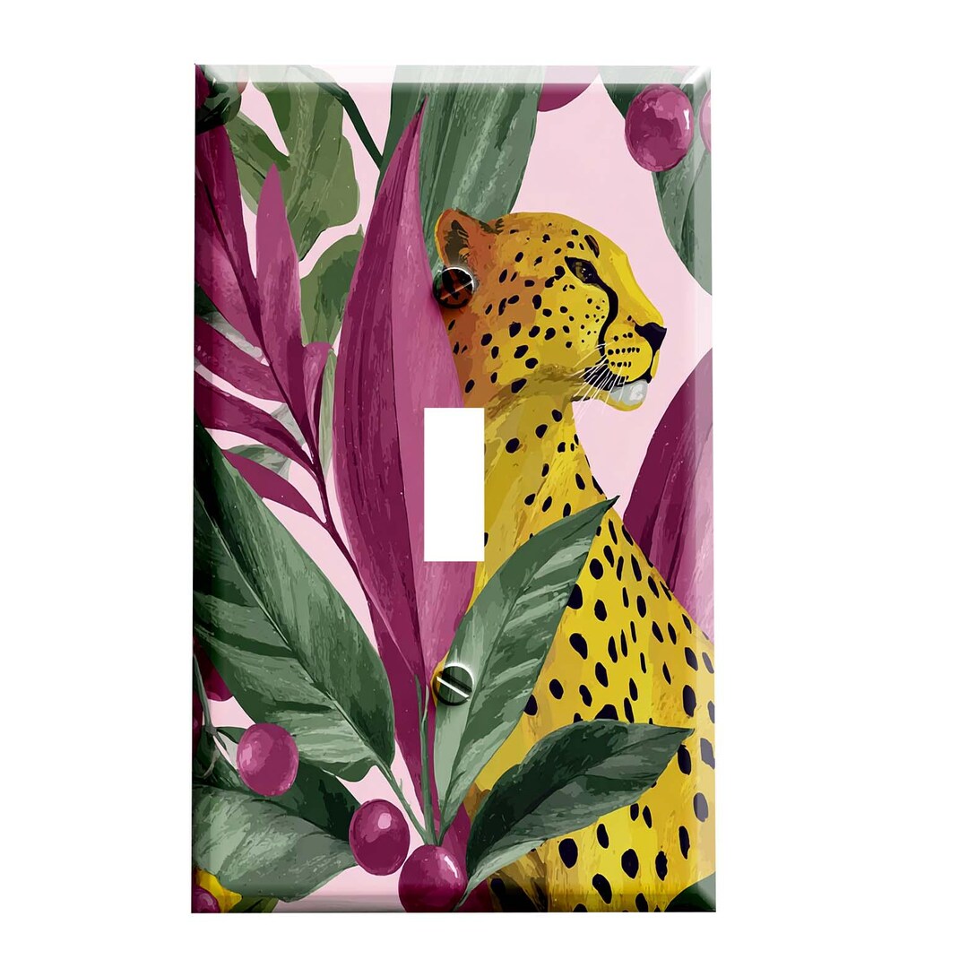 Botanical Cheetah Decorative Switch Plate Cover / Outlet Cover / You ...