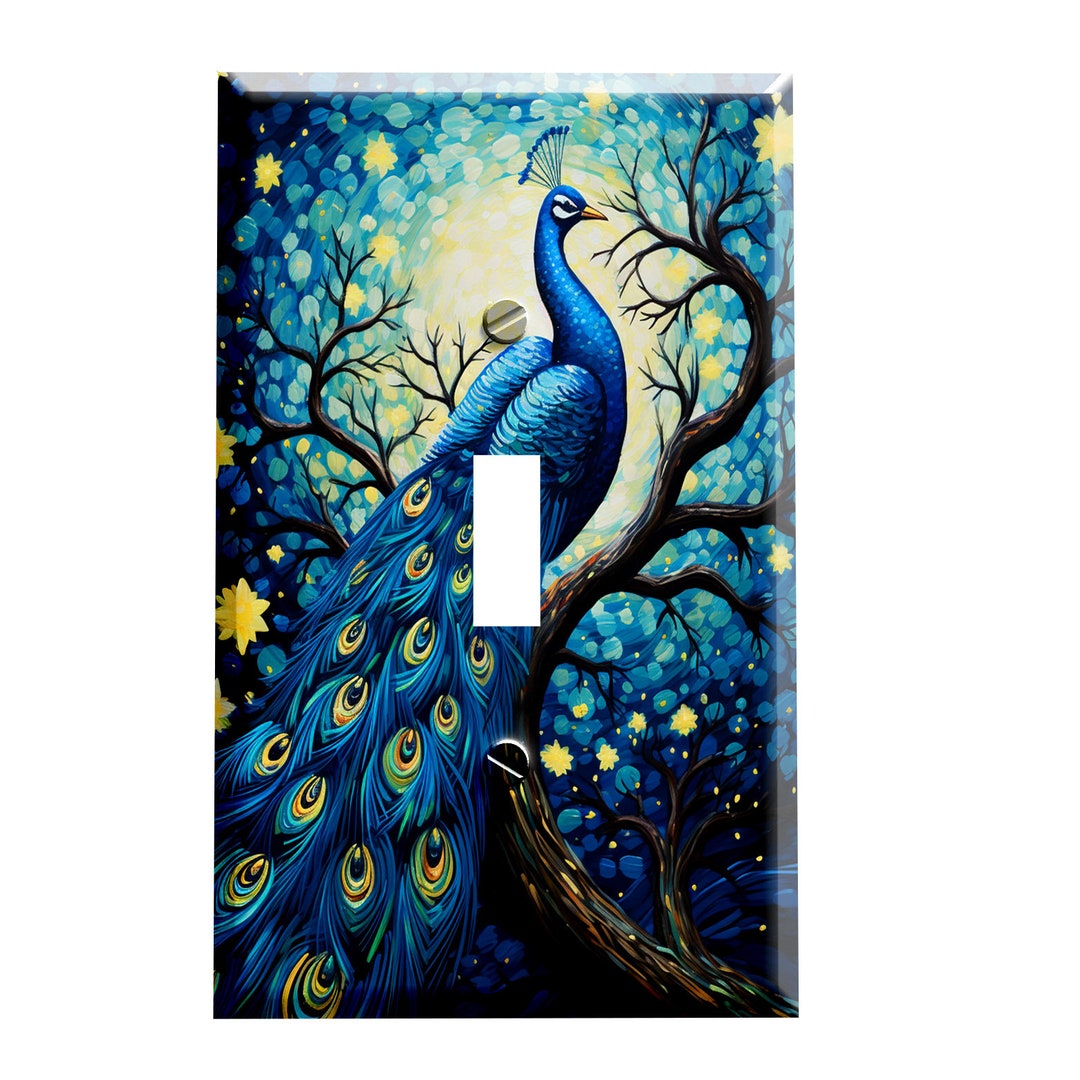 Starry Night Peacock Decorative Switch Plate Cover - Etsy