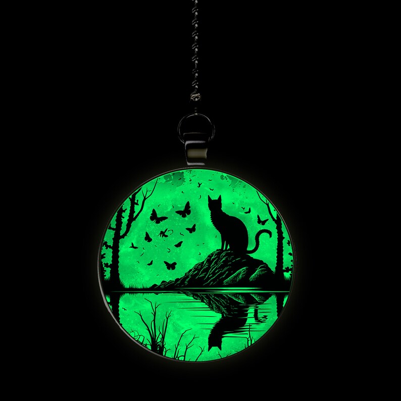 Cat at the Fantasy Lake Moon Glow in the Dark Ceiling Fan / - Etsy