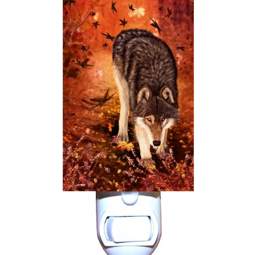 Wolf Howling at Moon Night Light Sitiing Scene 2 and 3D Carved - Etsy