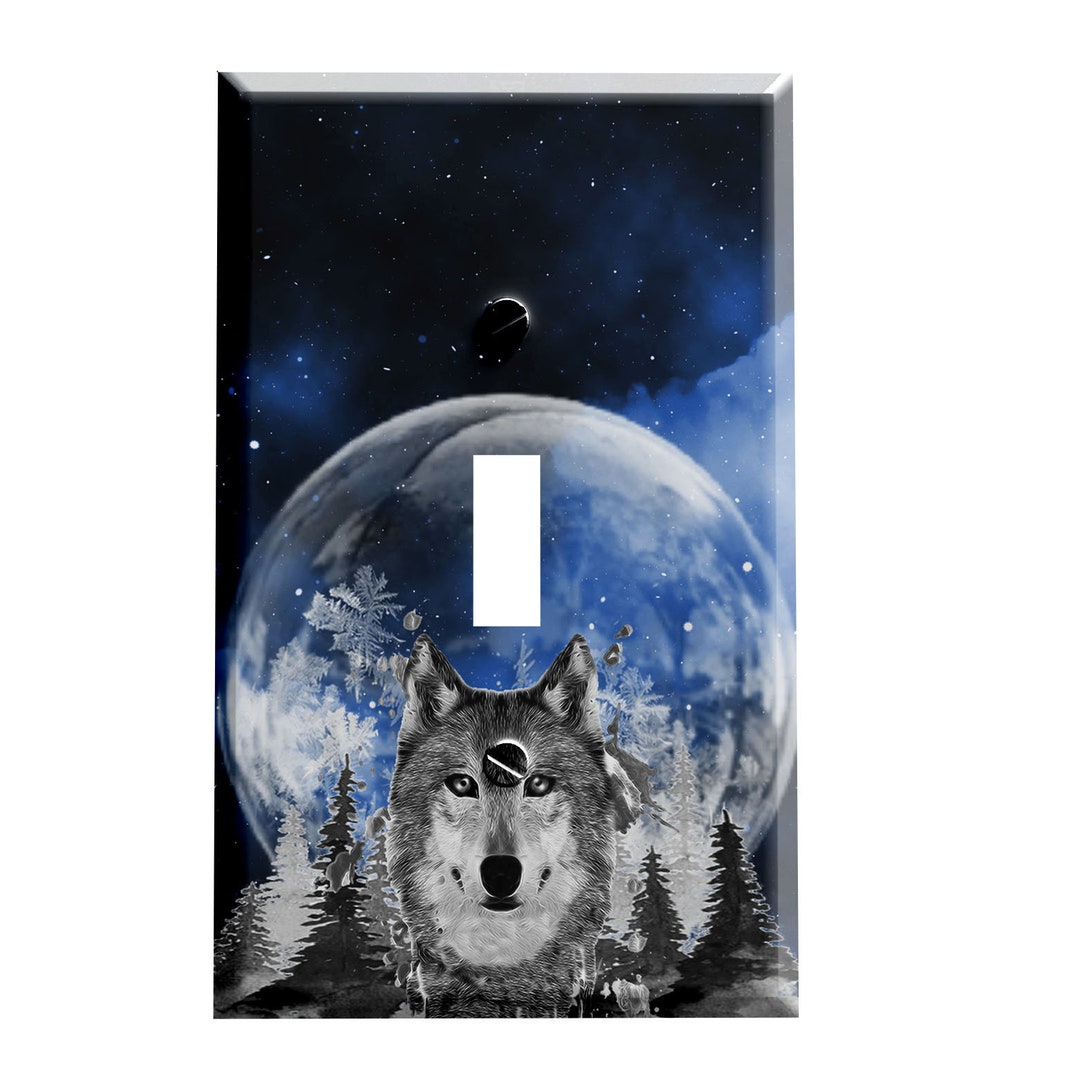 Wolf Snow Moon Decorative Switch Plate Cover - Etsy