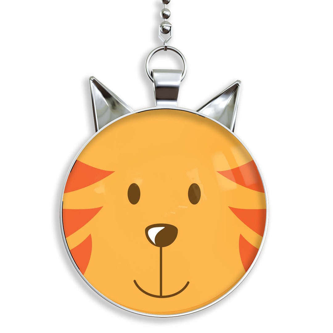 Cute Little Orange Tabby Cat Shaped Ceiling Fan / Light Pull Pendant ...