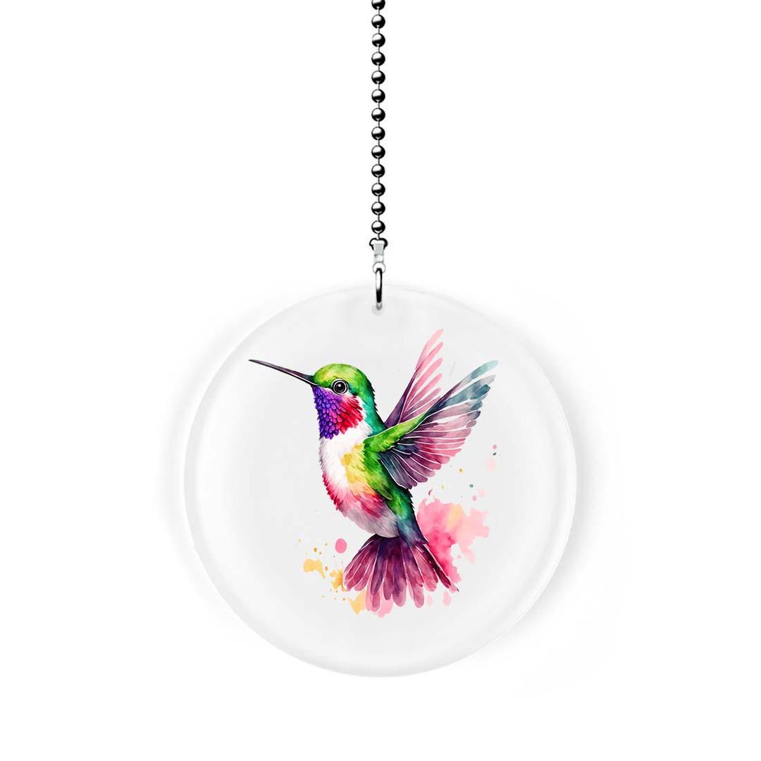 Colorful Hummingbird Splash Fan Pull / Light Pull - Etsy