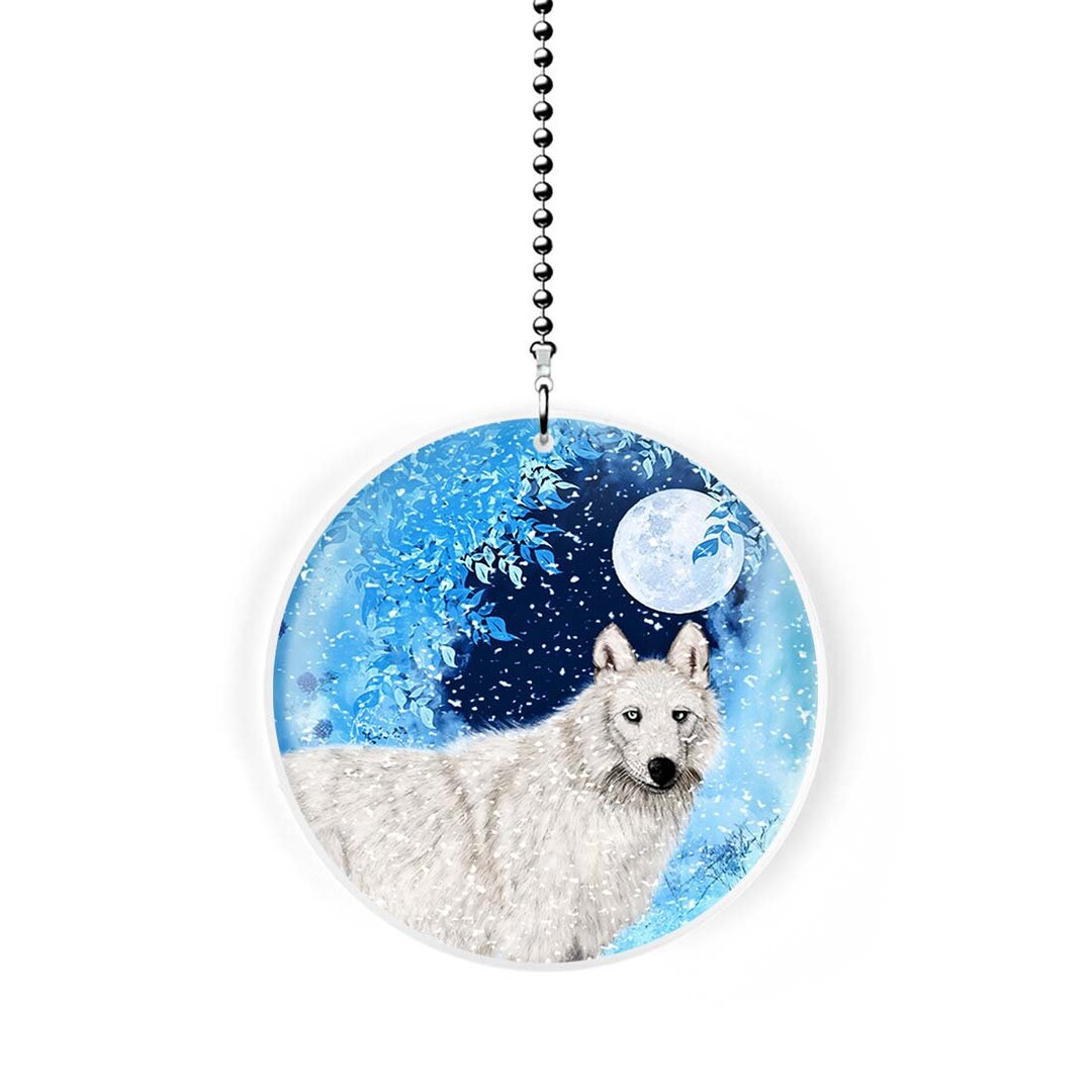Arctic Moon Wolf Fan Pull / Light Pull - Etsy