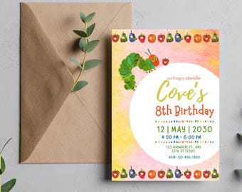 The Hungry Caterpillar Invitation - Etsy