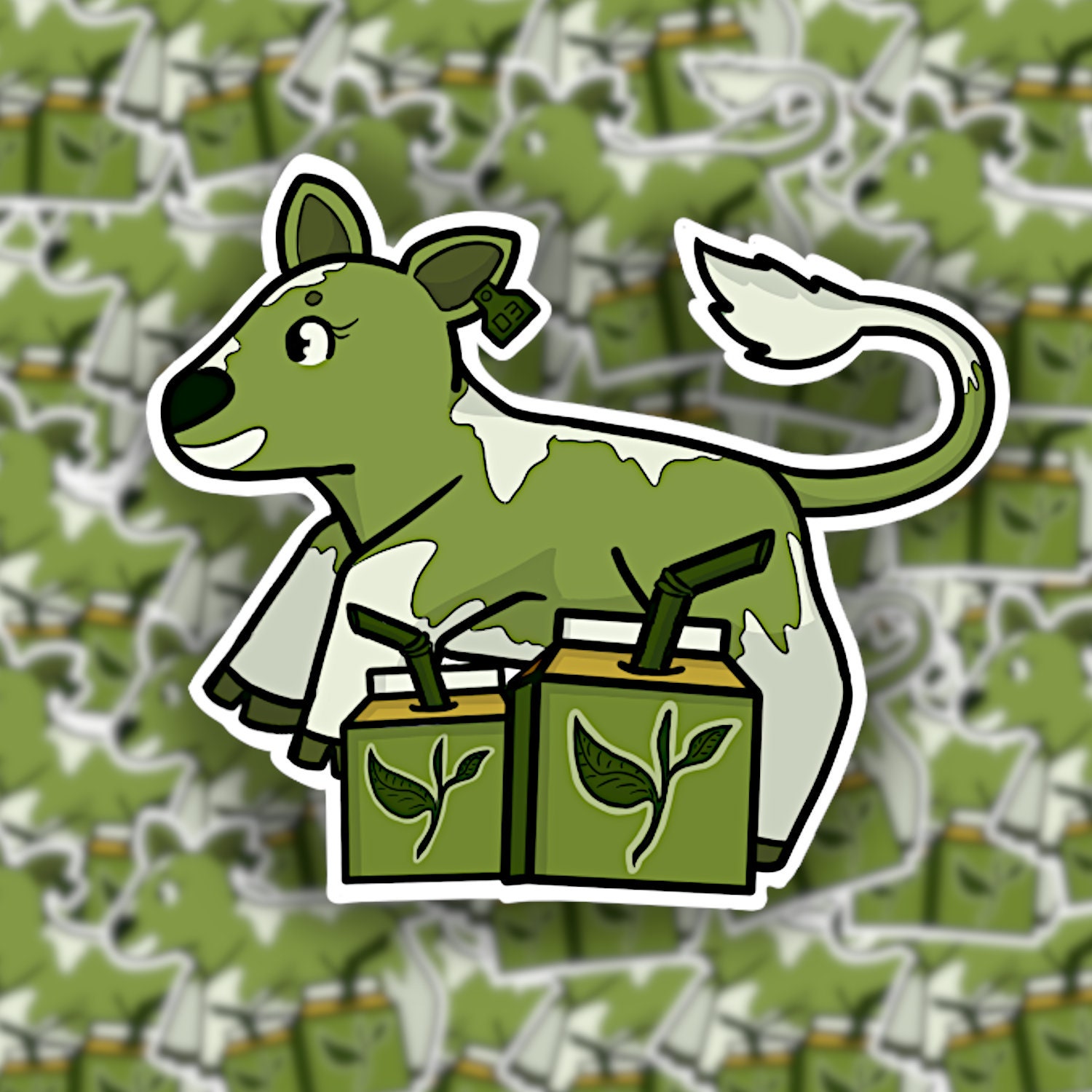 Matcha Cow Stickers Colorful Cows Series | Etsy