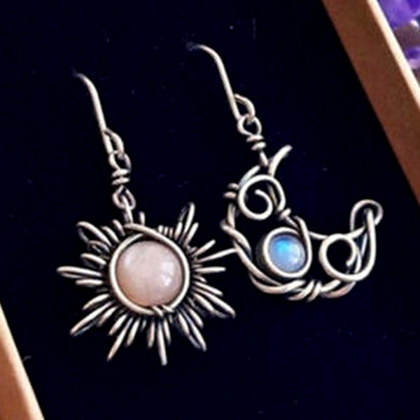Sun Moon Earrings - Etsy