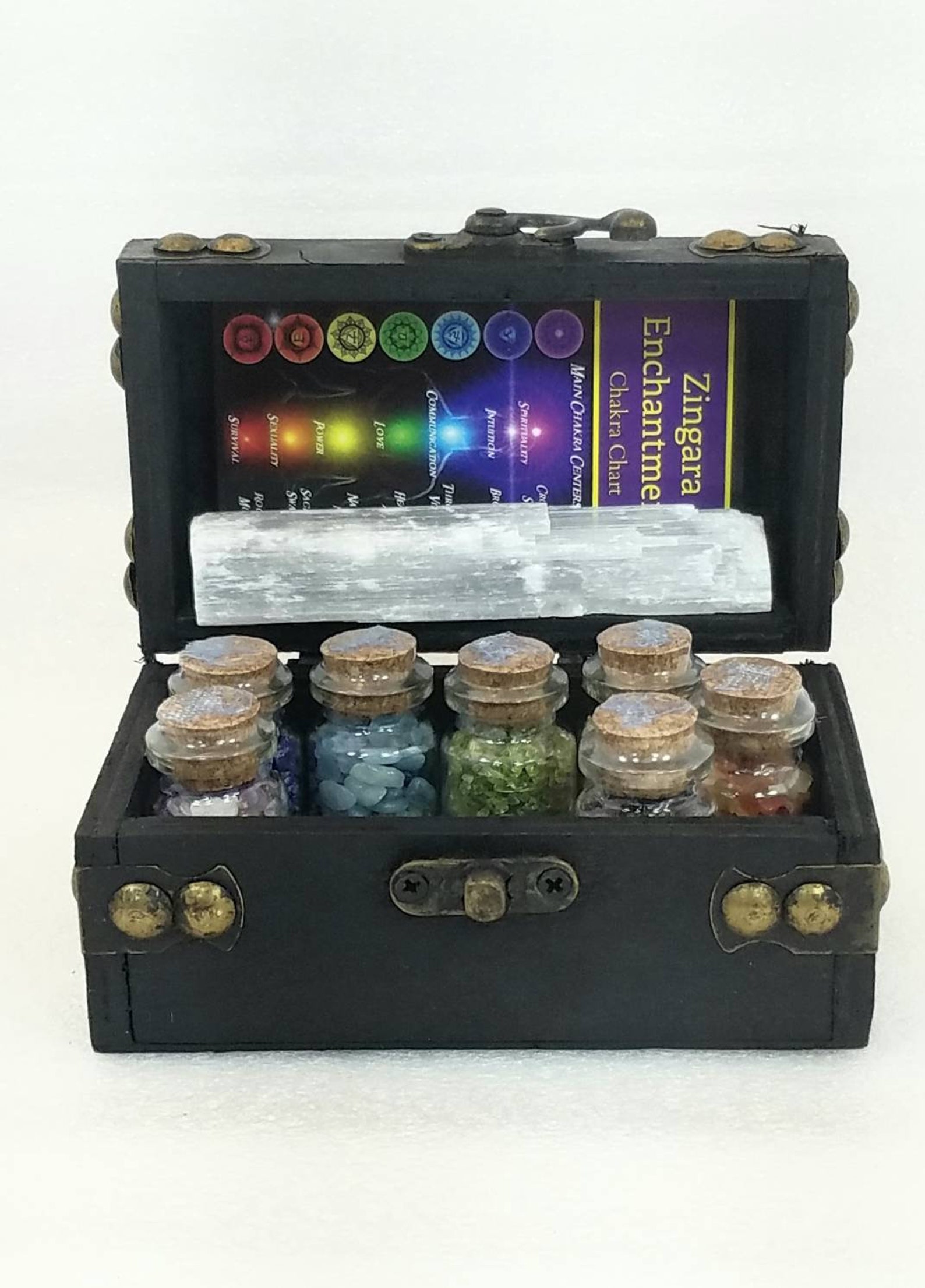 9pc Chakra Bottle Gemstone Chip Kit Crystal Set Raw Gemstone | Etsy
