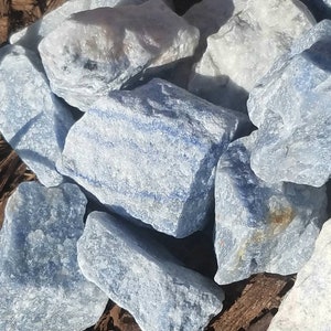 Blue Quartz Raw Rough Stone Crystal Healing Protection Chakra ...