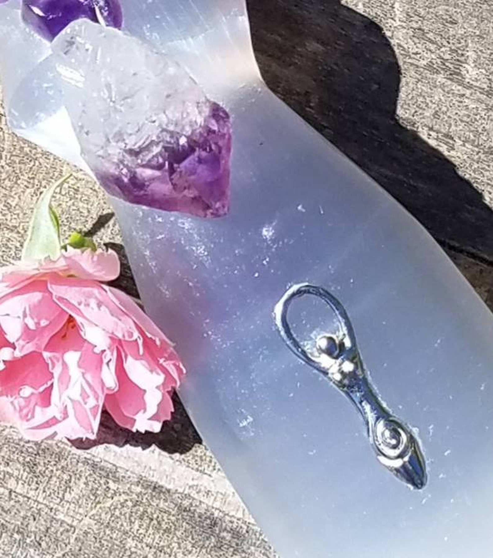 Athame Knife Hand Made Amethyst Selenite Terahertz Dagger - Etsy