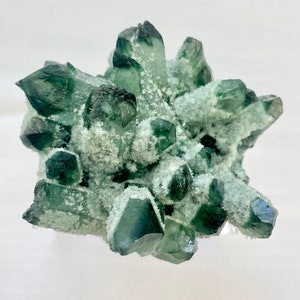 Large Green Quartz Crystal Cluster Ghost Phantom Rare W/stand Mineral ...