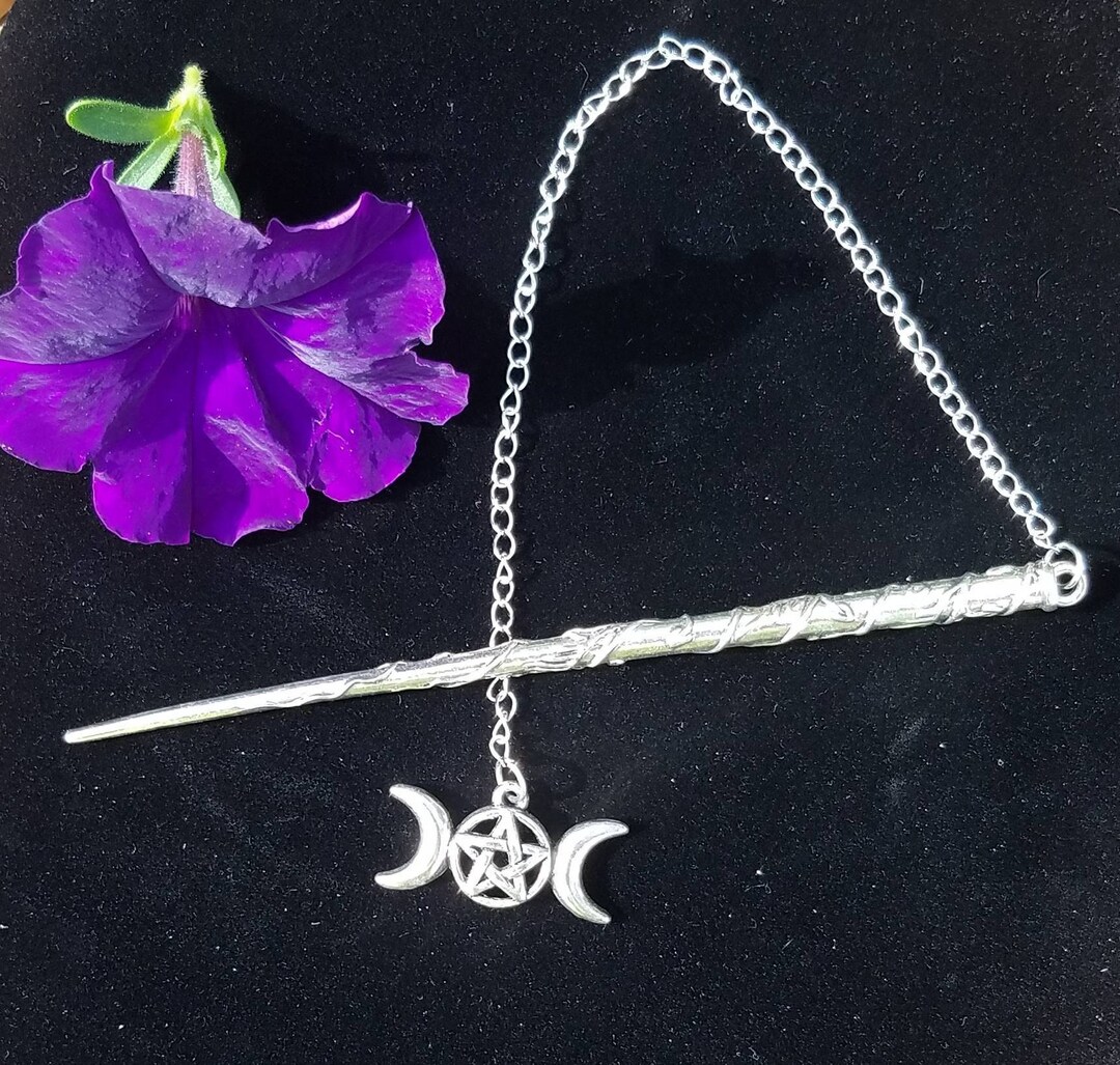 Enchanted Wand Pendulum With Triple Goddess Pentacle Guardian Altar ...