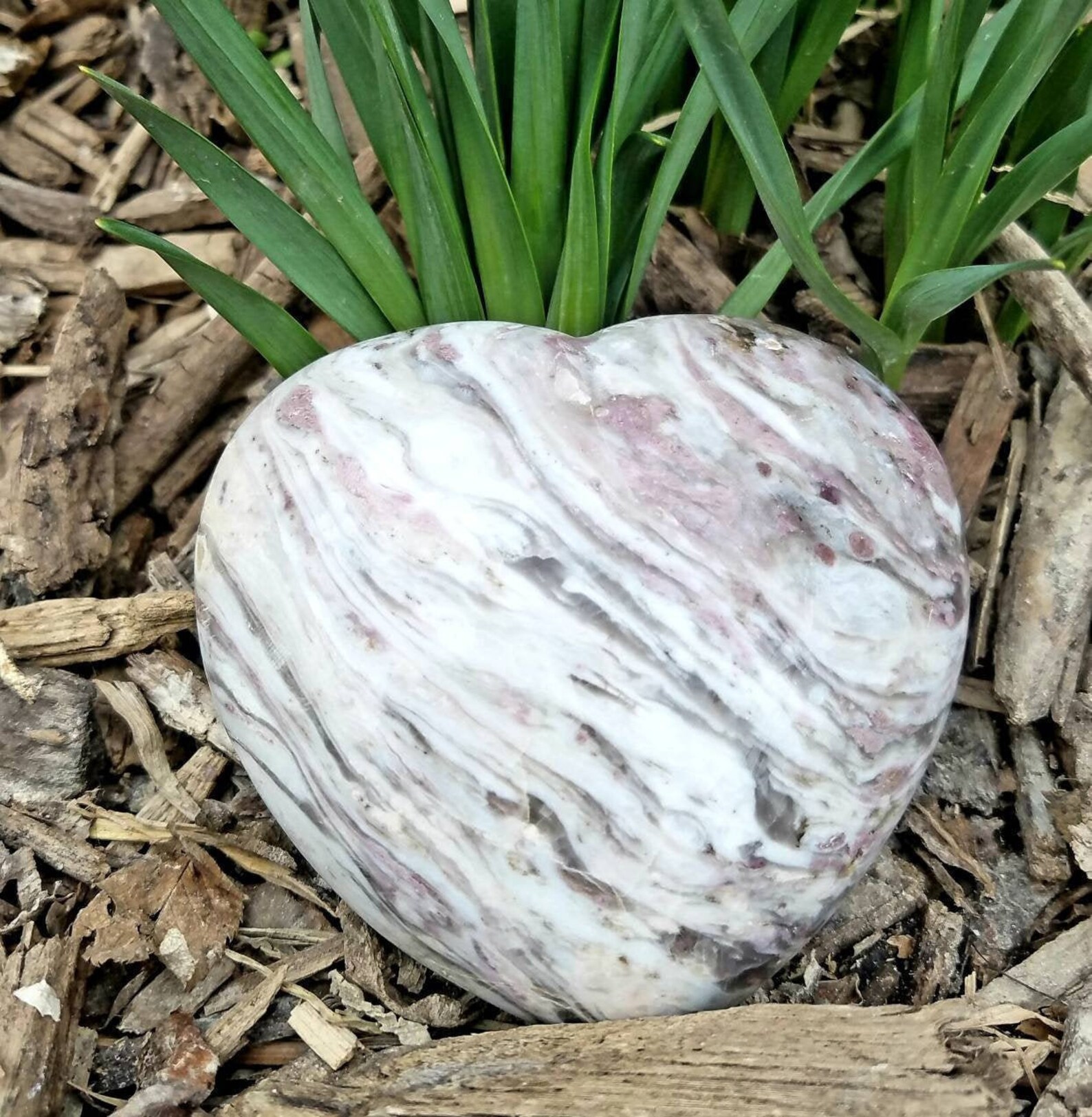 Rubellite Red Tourmaline Stone Crystal Heart Granite | Etsy