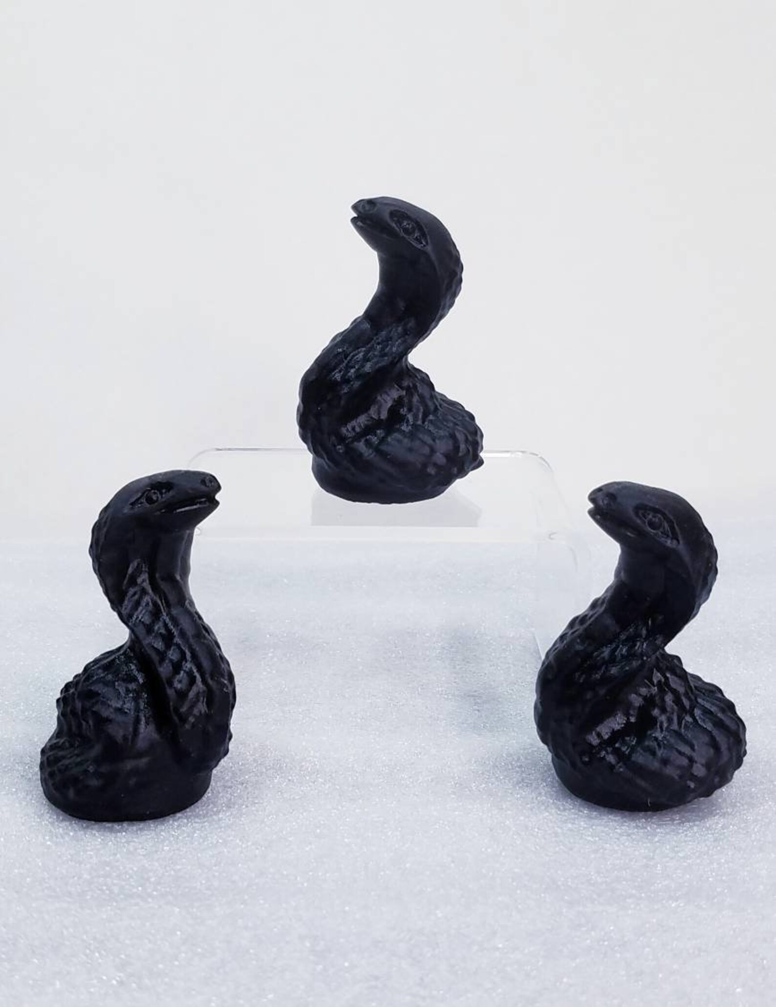 Black Obsidian Snake Serpent Spirit Totem Cobra Detailed Hand - Etsy