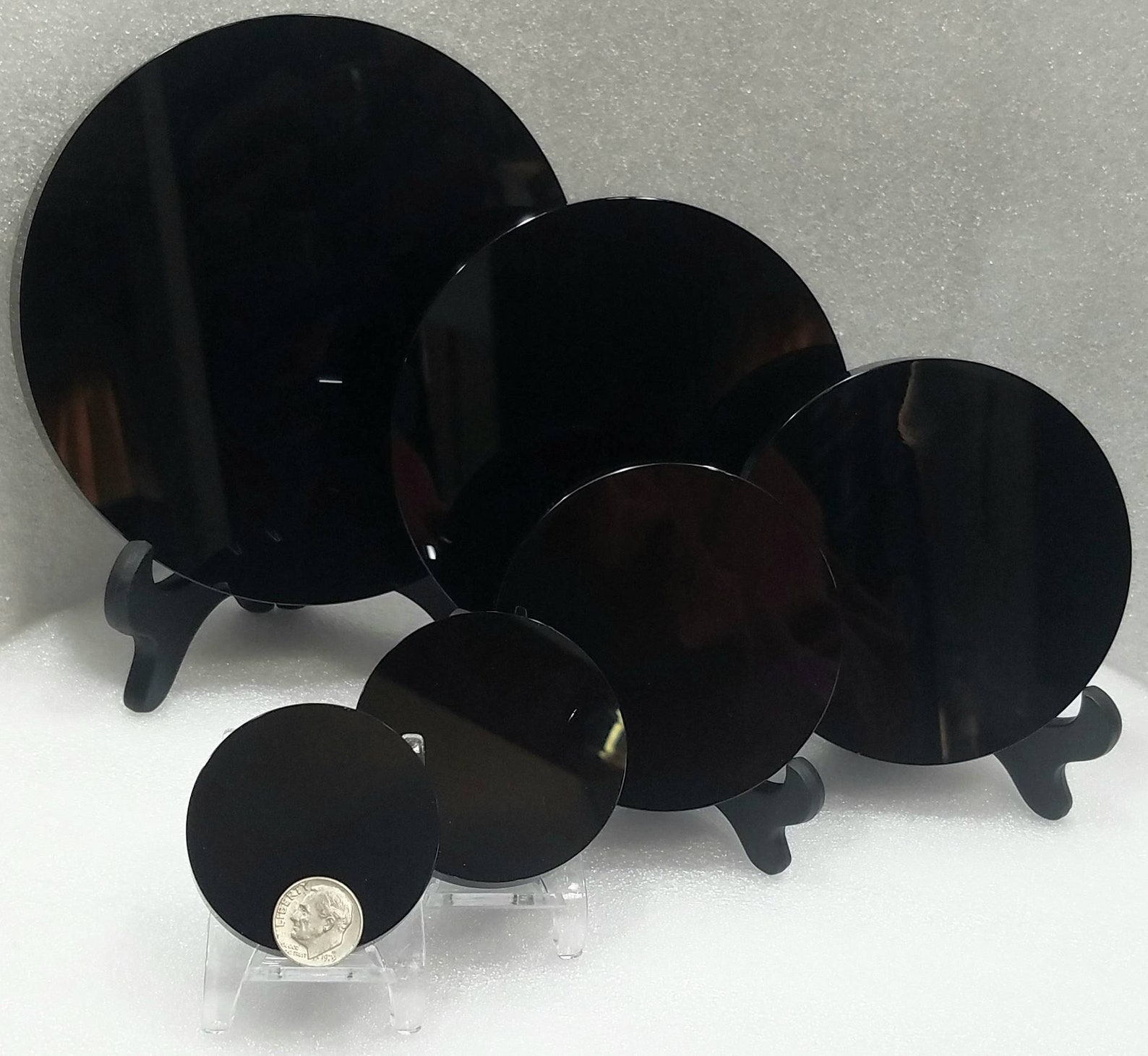 Black Obsidian Crystal Scrying Mirror Plate Crystal Divination - Etsy