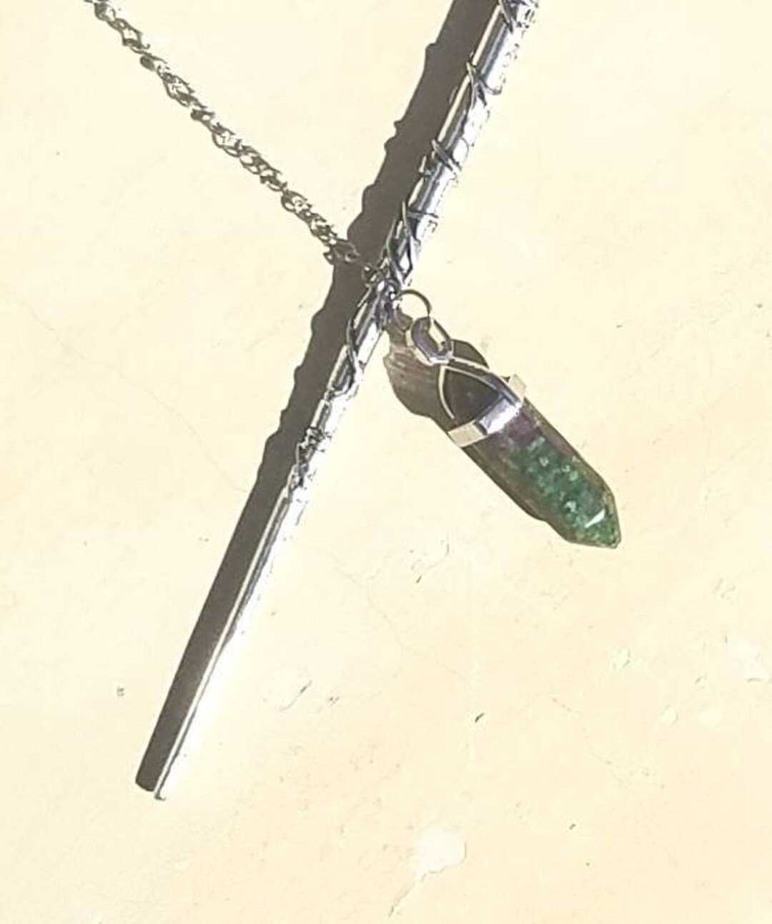 Wand Magic Magical Enchanted Pendulum Ruby Zoisite Dowsing Hand Crafted Magick Witch Pagan ...