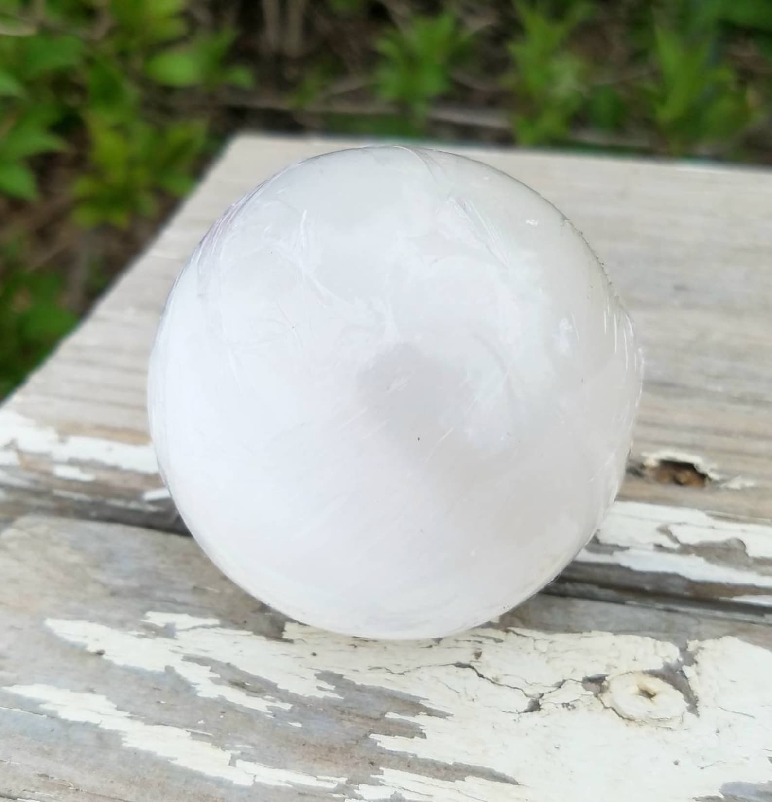 Selenite Sphere Crystal Ball 50mm 65mm FREE Stand Cats Eye - Etsy