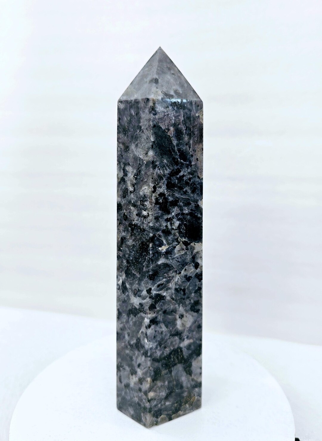 Large Indigo Gabbro Generator Mystic Merlinite Crystal Tower Wand Point ...