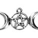 Triple Goddess Crescent Moon Charm Pendant Pentagram Holy Trinity ...