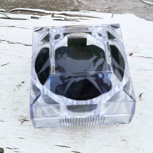 Acrylic Ring Box Black Velvet Crystal Cut Clear Ring Box Gift - Etsy