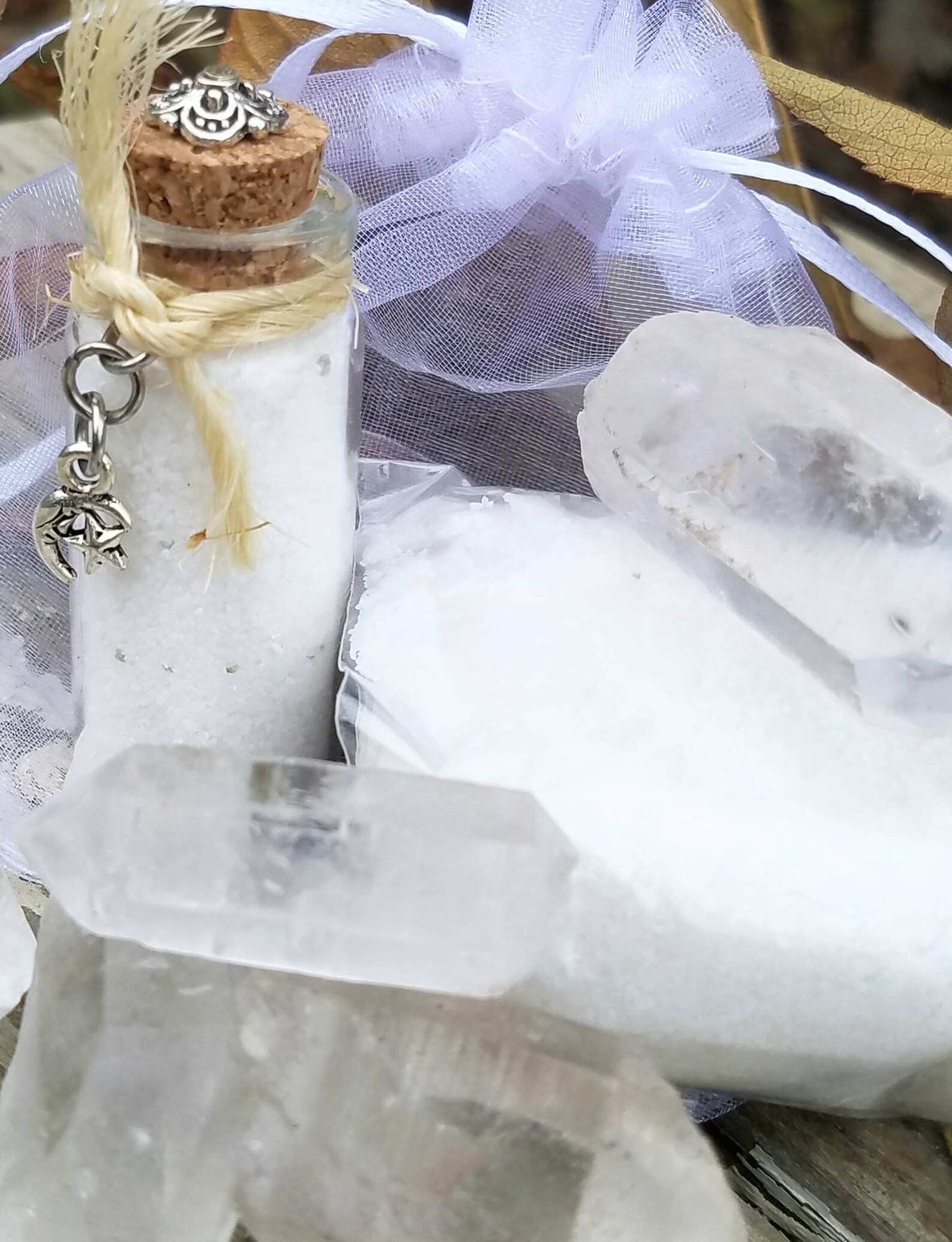 White Cauldron Ritual Sand Bottle Gift Set 4oz Ritual Crystal | Etsy