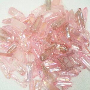 Pink Angel Aura Quartz Pendant Bead No Hole Point Rainbow Flame Wire ...