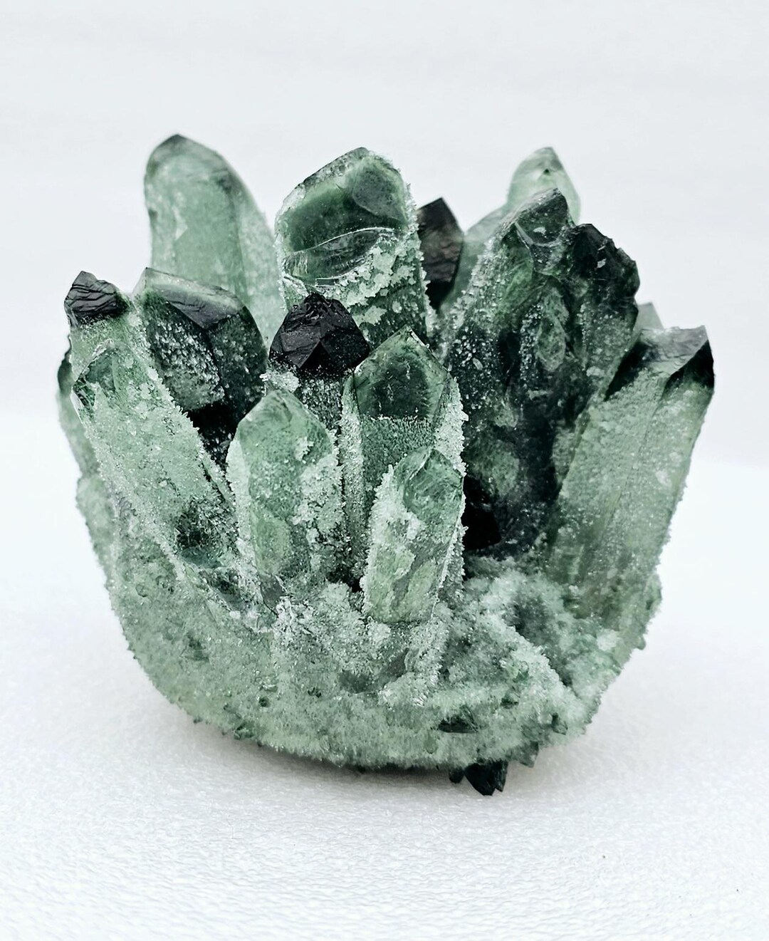 Stunning One-of-a-kind Green Quartz Crystal Cluster With Tiny Points ...