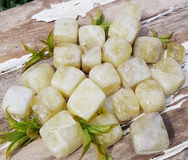 Citrine Crystal Cube Square Palm Stone Tumble Rainbow Portal | Etsy