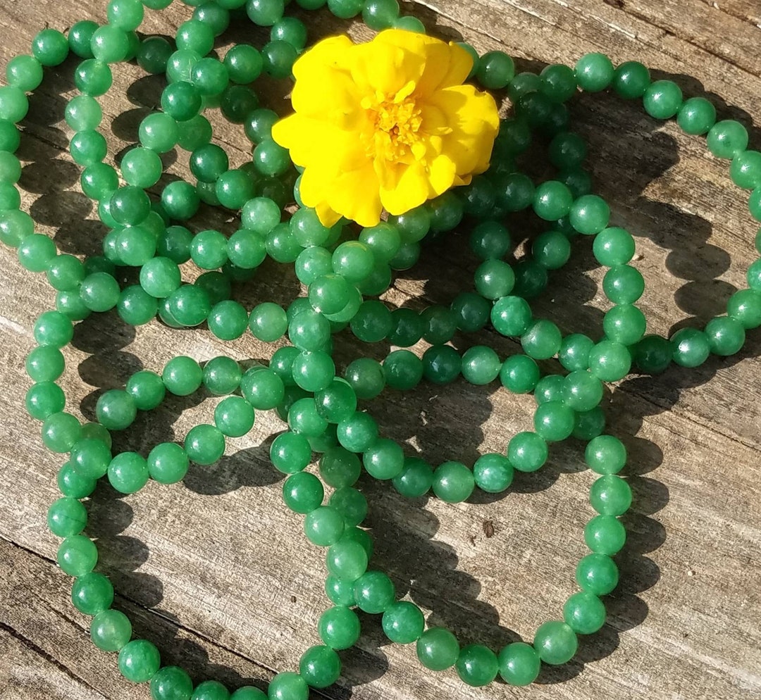 Green Aventurine Crystal Natural Gemstone Stretch Heart Chakra Bracelet ...