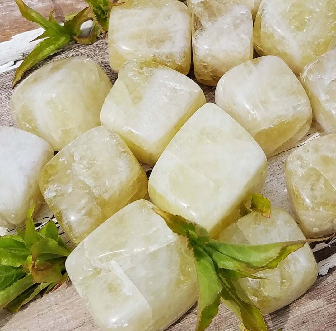 Citrine Crystal Cube Square Palm Stone Tumble Rainbow Portal Crackle ...