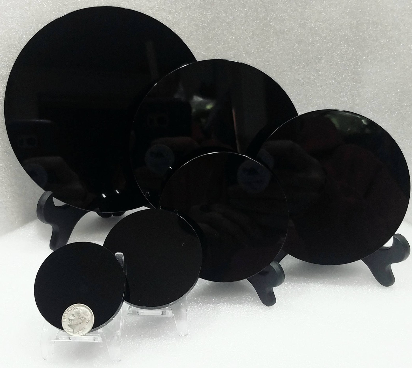 Black Obsidian Crystal Scrying Mirror Plate Crystal Divination - Etsy