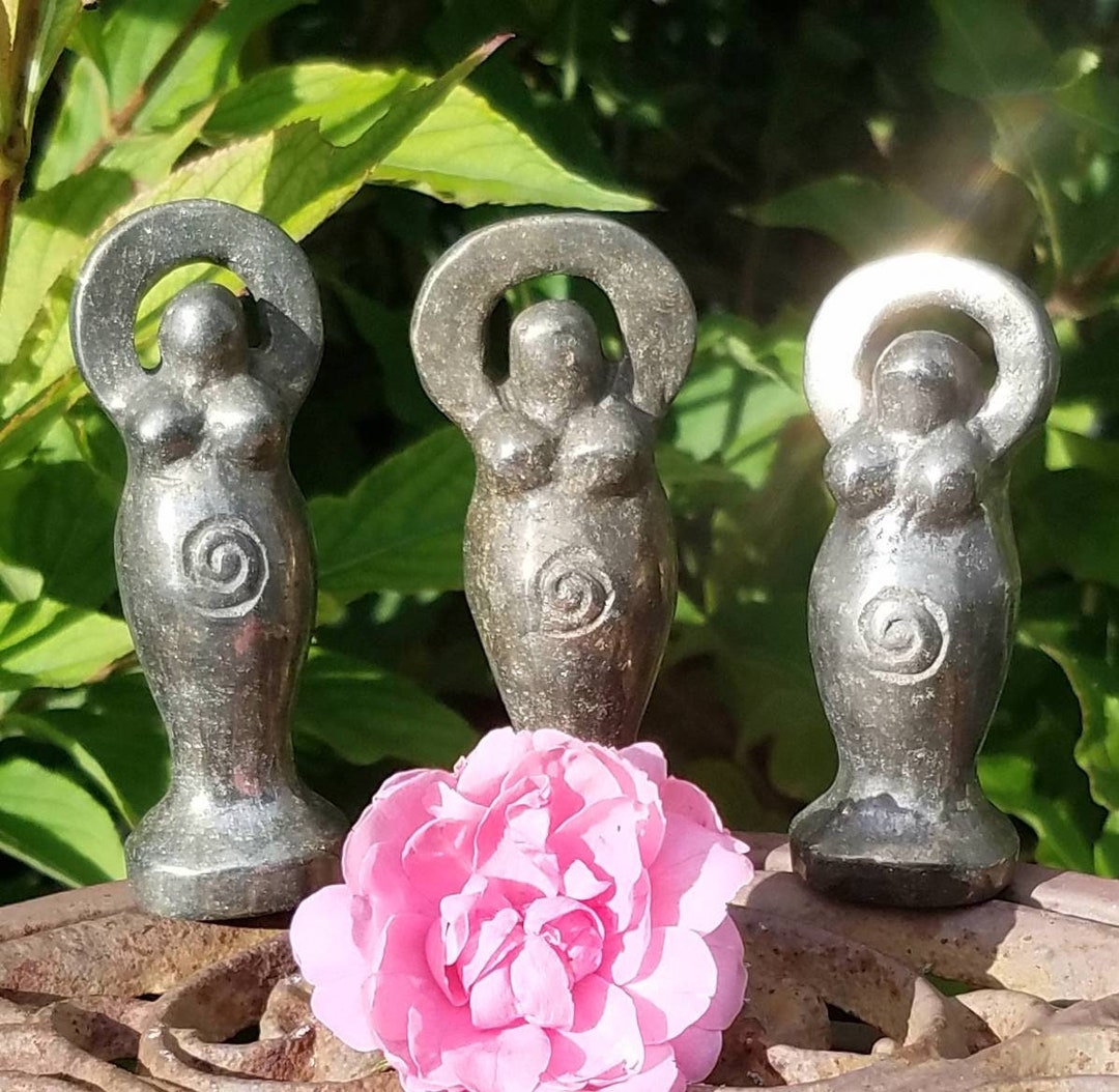 Gold Pyrite Gaia Goddess Statue Figurine Crystal Hand Carved Healing ...