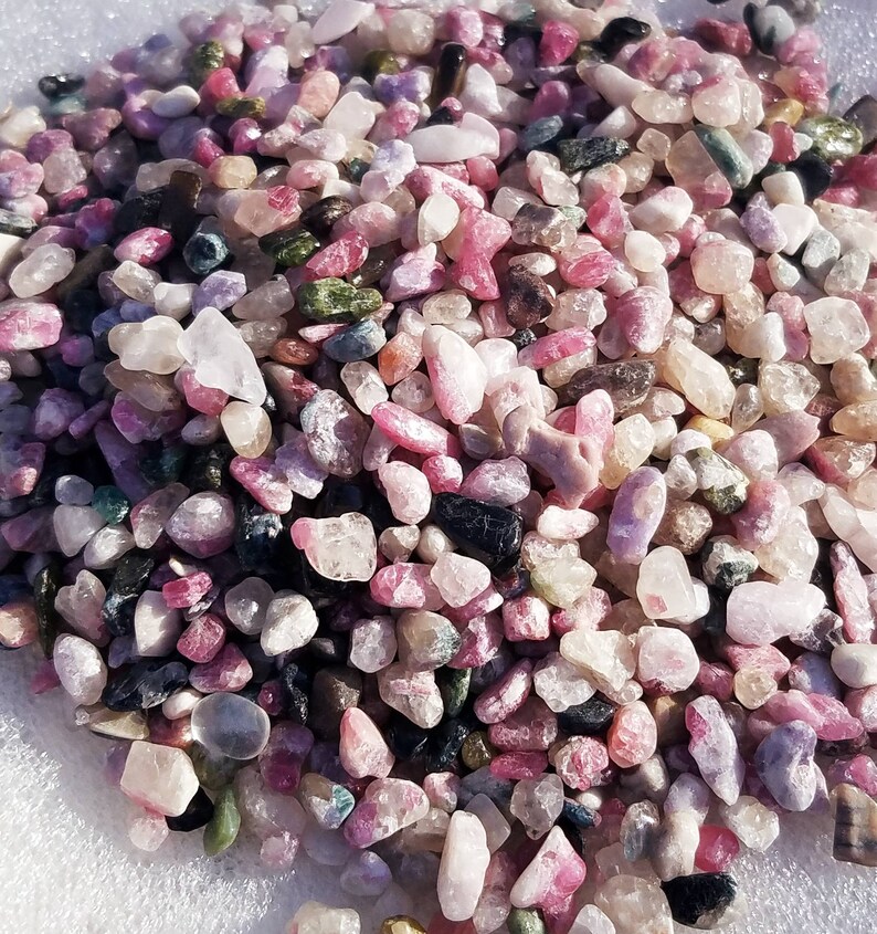 Watermelon Mix Tourmaline Gemstone Chips Bottle Jewelry Making | Etsy