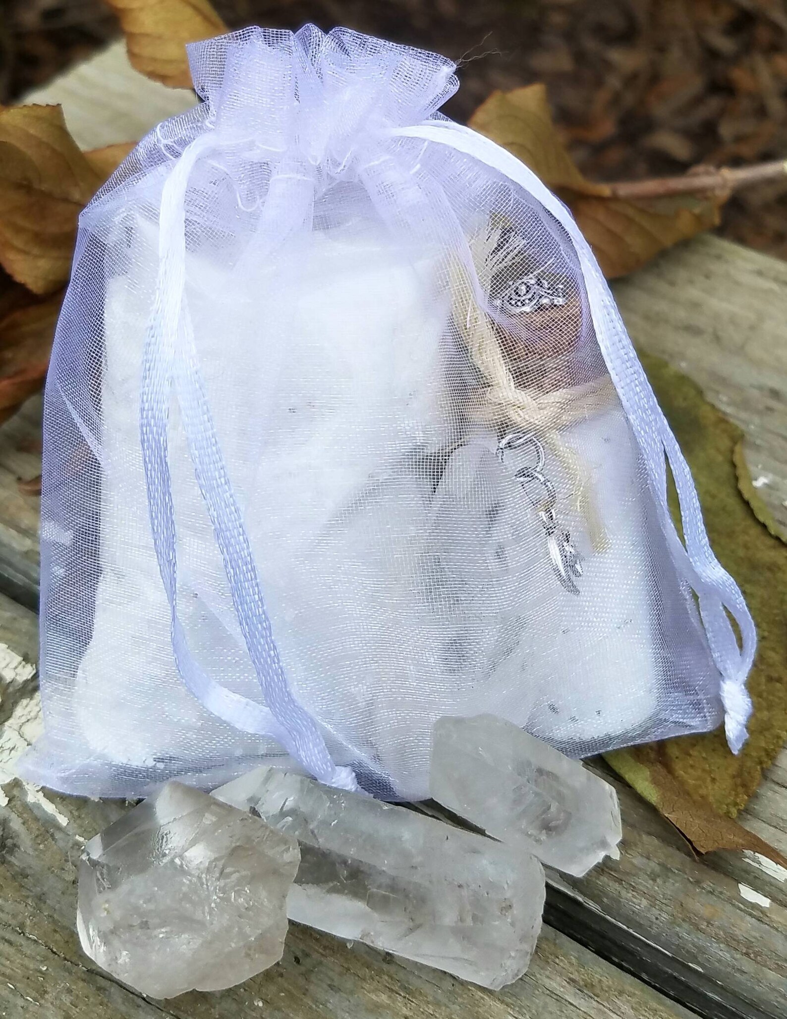 White Cauldron Ritual Sand Bottle Gift Set 4oz Ritual Crystal | Etsy