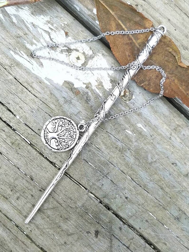 Silver Magical Enchanted Pendulum Tree of Life Wand Dowsing - Etsy