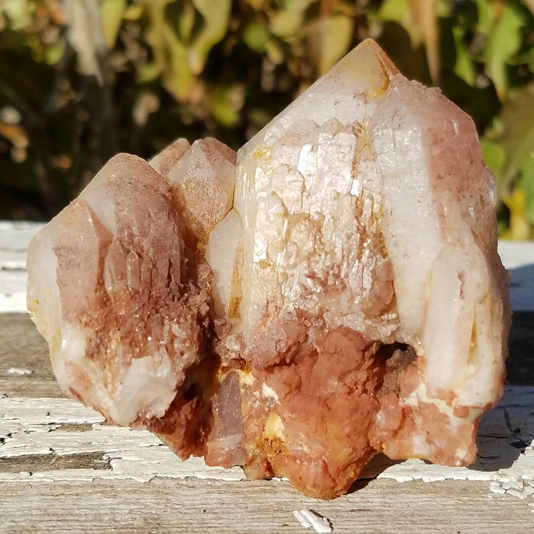 Large Candle Pink Quartz Elestial Skeletal Crystal Terminated Point ...