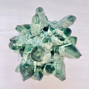 Large Green Quartz Crystal Cluster Ghost Phantom Rare W/stand Mineral ...