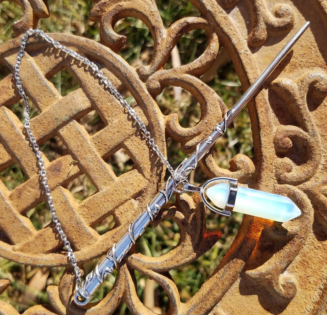 Wand Magic Magical Enchanted Pendulum Opalite Dowsing Hand Crafted ...