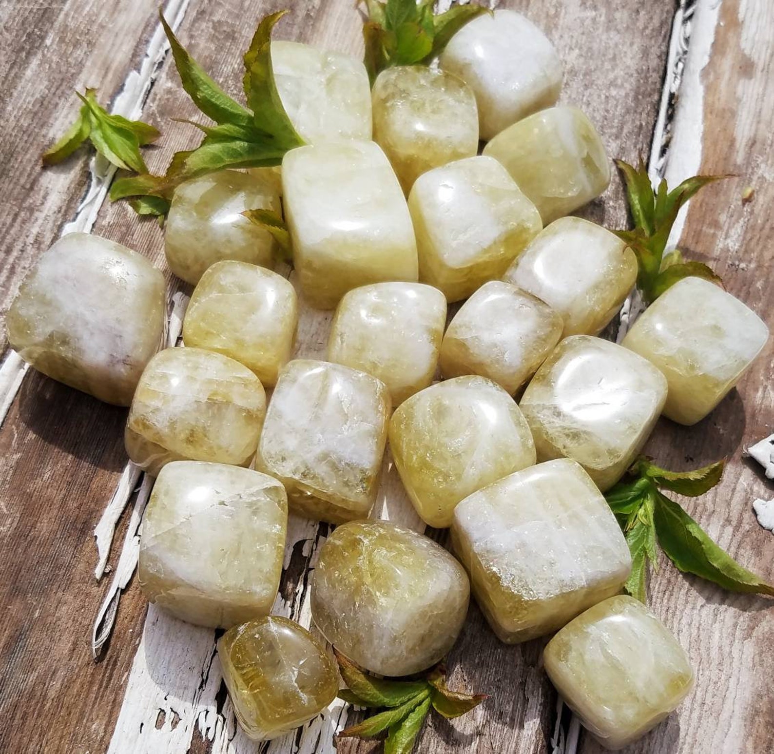 Citrine Crystal Cube Square Palm Stone Tumble Rainbow Portal | Etsy