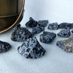 Merlinite Indigo Gabbro Mystic Merlinite Raw Rough Stone Crystal ...