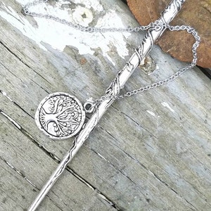 Silver Magical Enchanted Pendulum Tree of Life Wand Dowsing Hand ...
