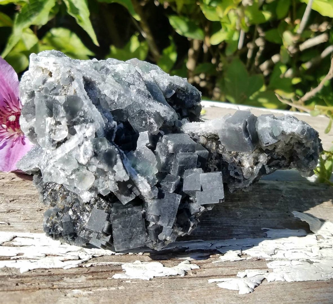 Green Blue Gray Fluorite Natural Cube Raw Gemstone Druzy - Etsy
