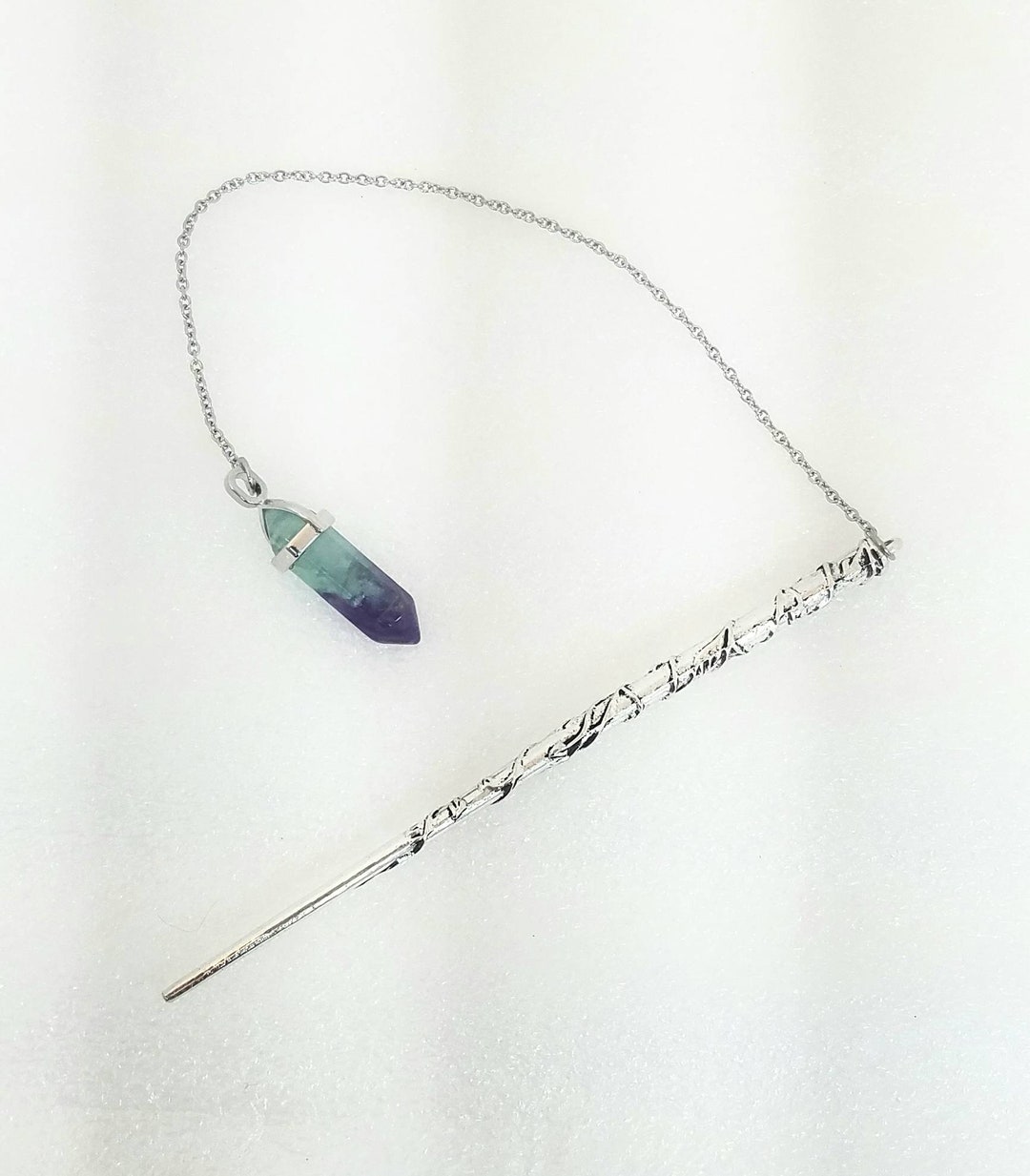 Wand Magic Magical Enchanted Pendulum Fluorite Dowsing Hand Crafted ...