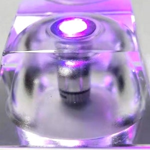 Clear Glass LED Light Display Stand Crystal Ball Tower Holder Blinking ...