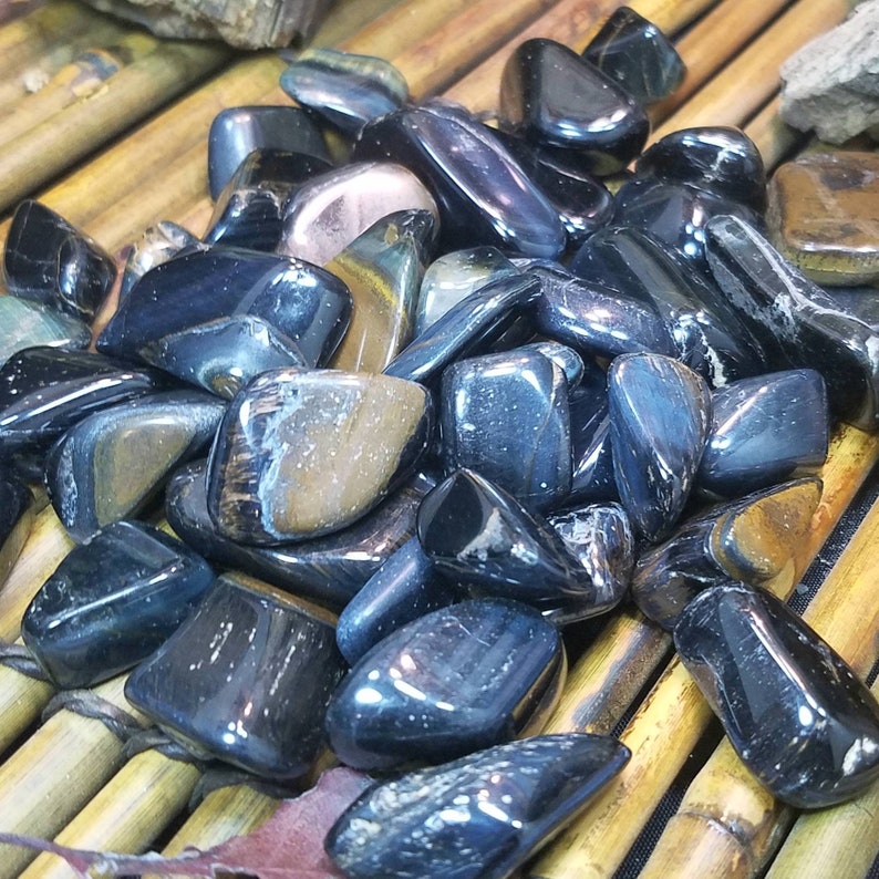 Blue Tigers Eye Crystal Gemstone Tumbled Stone Chakra Polished - Etsy