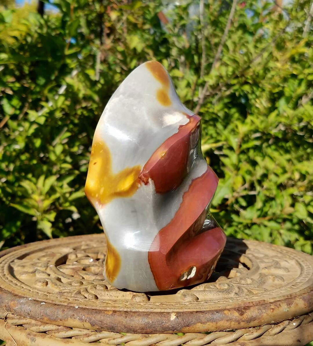 Large Polychrome Jasper Flame Stone Crystal Natural Stone Carved Chakra ...