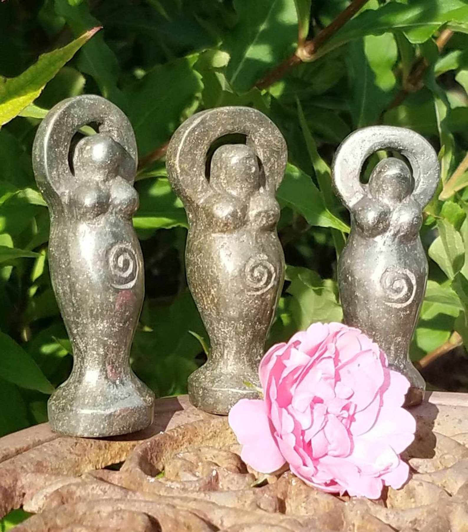 Gold Pyrite Gaia Goddess Statue Figurine Crystal Hand Carved - Etsy