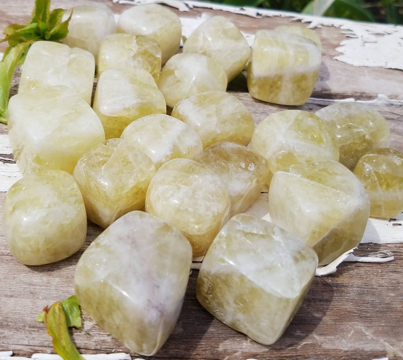 Citrine Crystal Cube Square Palm Stone Tumble Rainbow Portal | Etsy