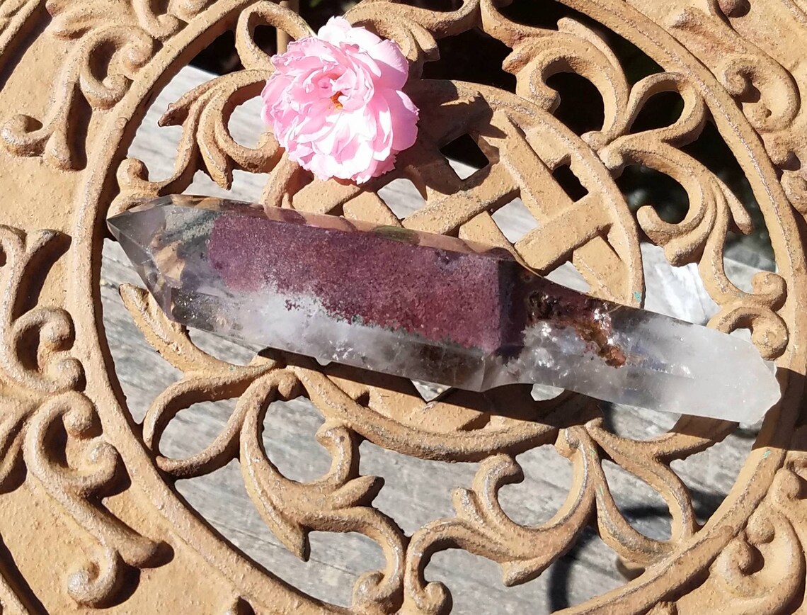 Scenic Red Green Phantom Quartz Shamanic Dream Scepter Stone - Etsy