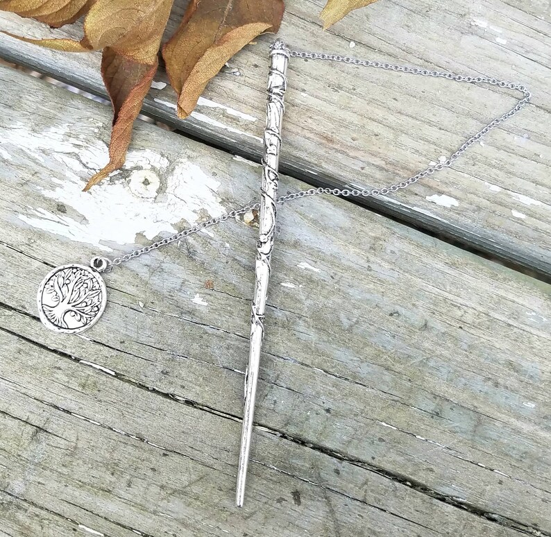 Silver Magical Enchanted Pendulum Tree of Life Wand Dowsing - Etsy